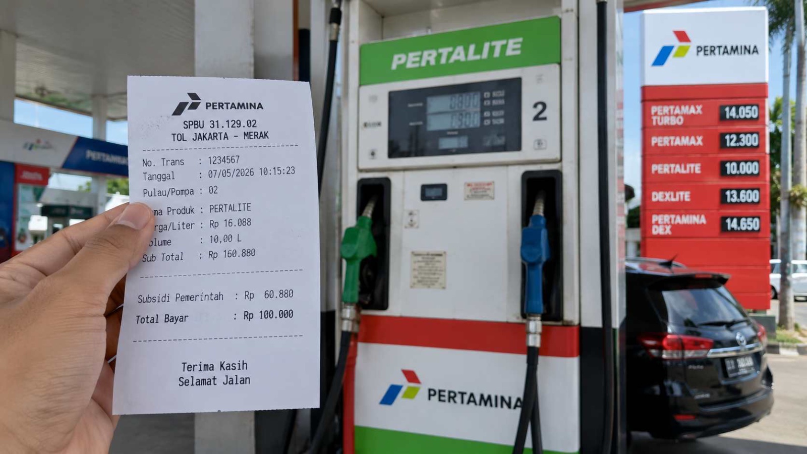 Struk SPBU Viral: Harga Asli Pertalite Rp16.088/Liter Sebelum Subsidi ...